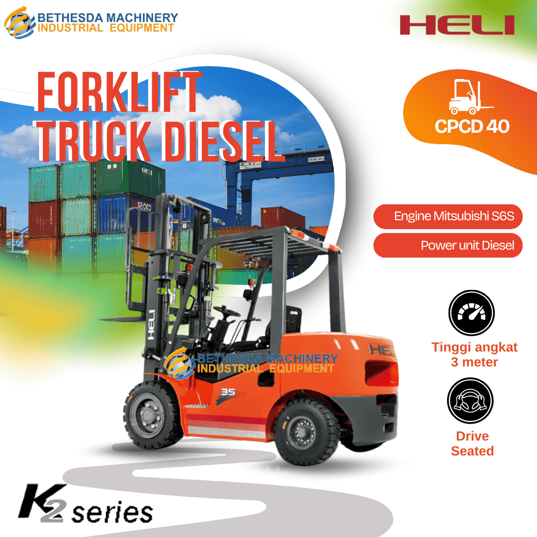 Forklift Heli 4 Ton Diesel CPCD40 - Distributor Diesel